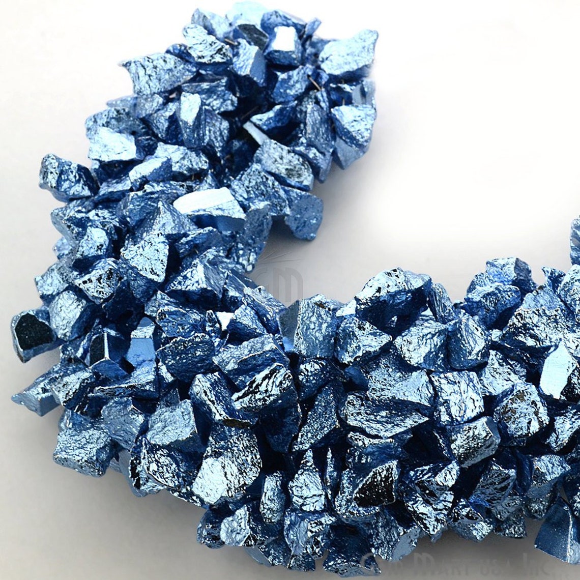 1 Strand Light Blue Pyrite Aaa High Quality Rough Nugget - Etsy