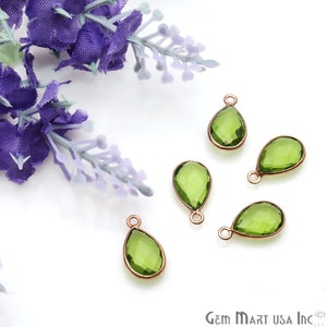 Peridot Pears Connector, Faceted Gemstone Connector, Drop Connector ...
