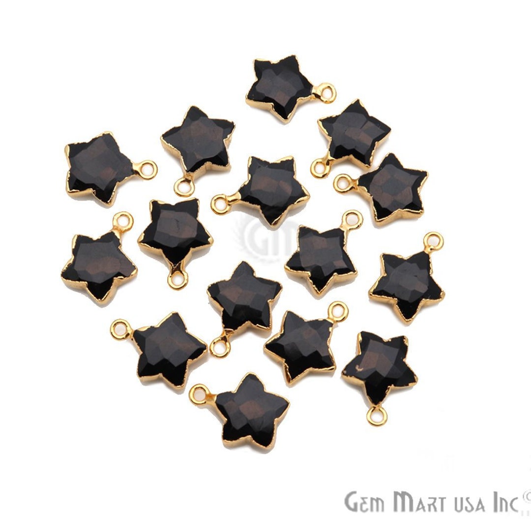 Star Connector Black Onyx Star Connector Single Bail Gold - Etsy