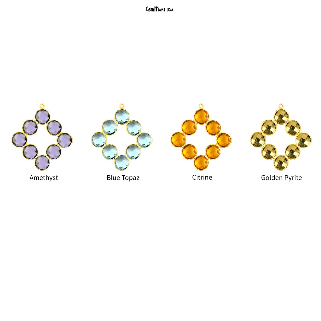 DIY Gemstone Bezel Component, Gold Plated Connector, Bezel Setting, 24k ...