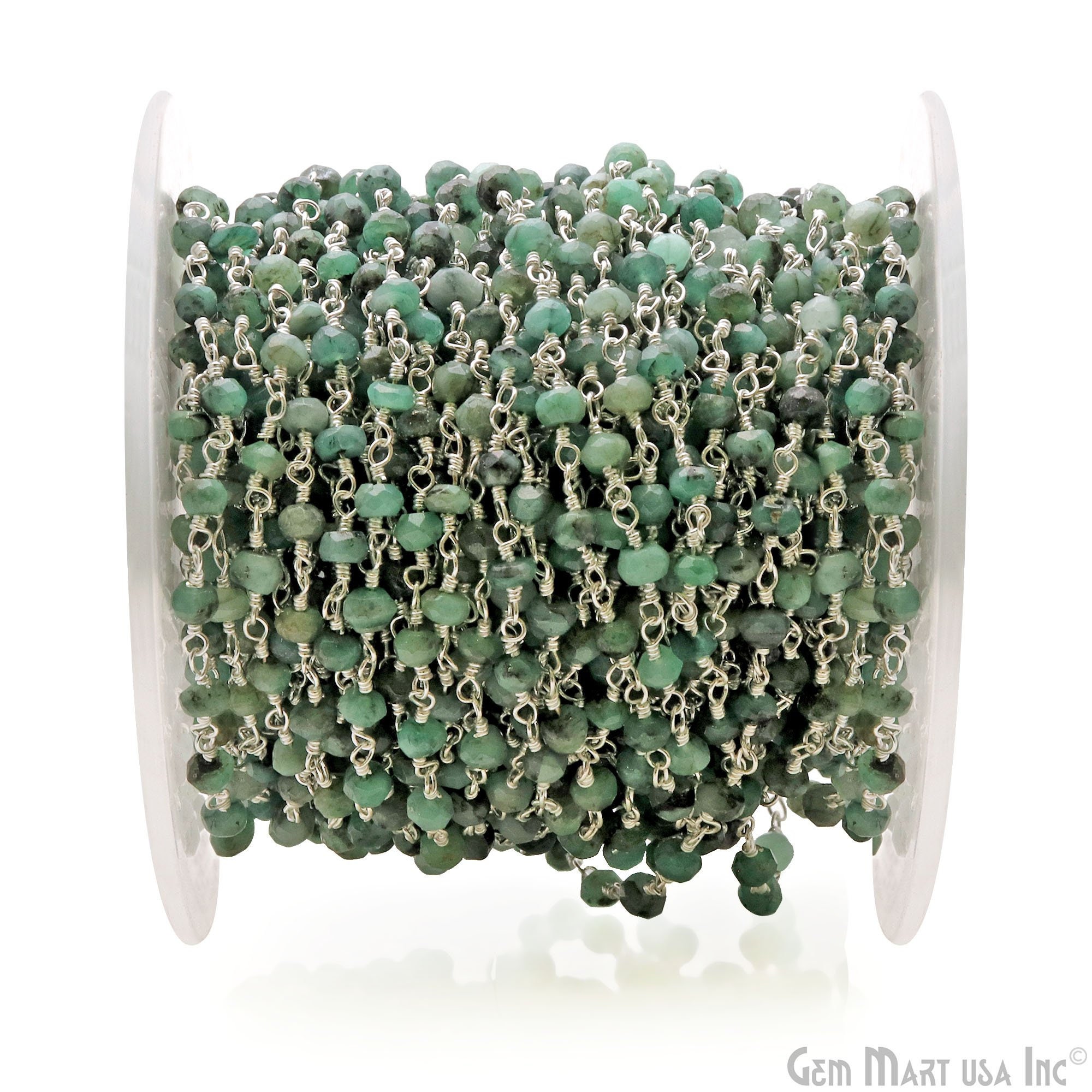 Emerald Beaded Rosary Chain Round Beads Silver Plated Rosary | Etsy