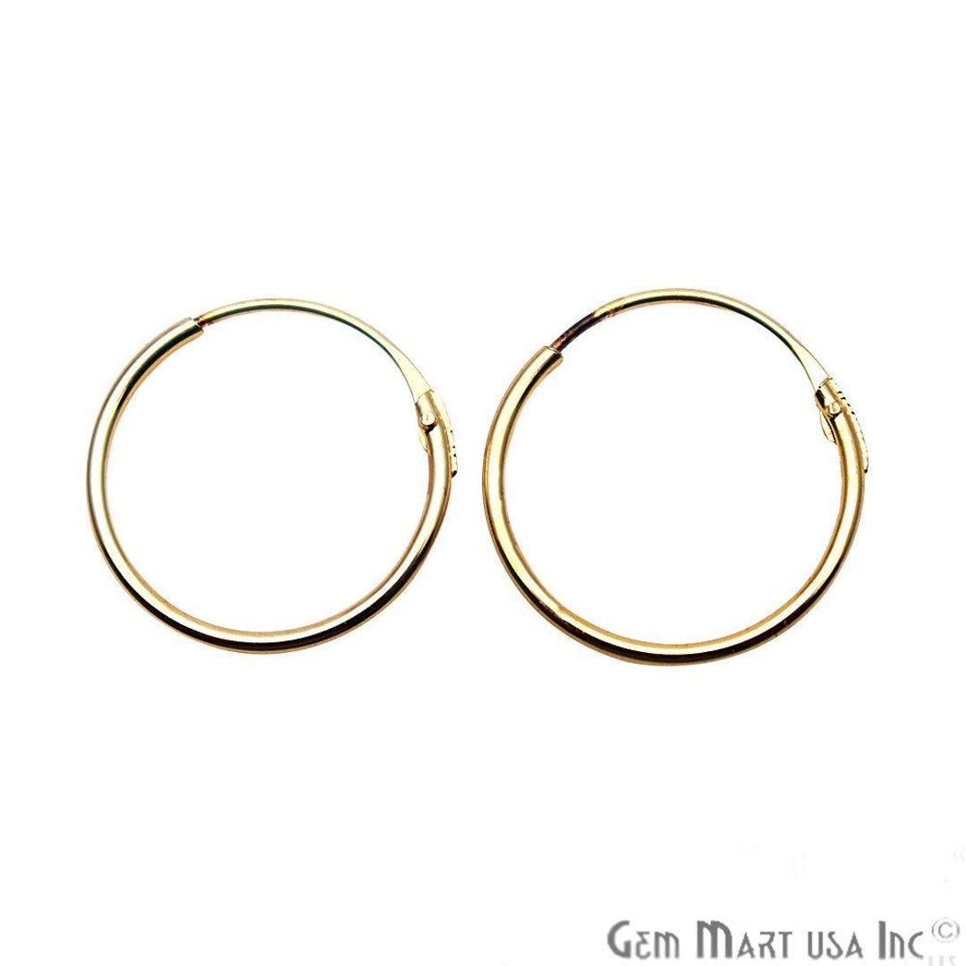 Gold Plated Earrings, Loop Hoop Earring, Gold Finding Earring, Gold ...