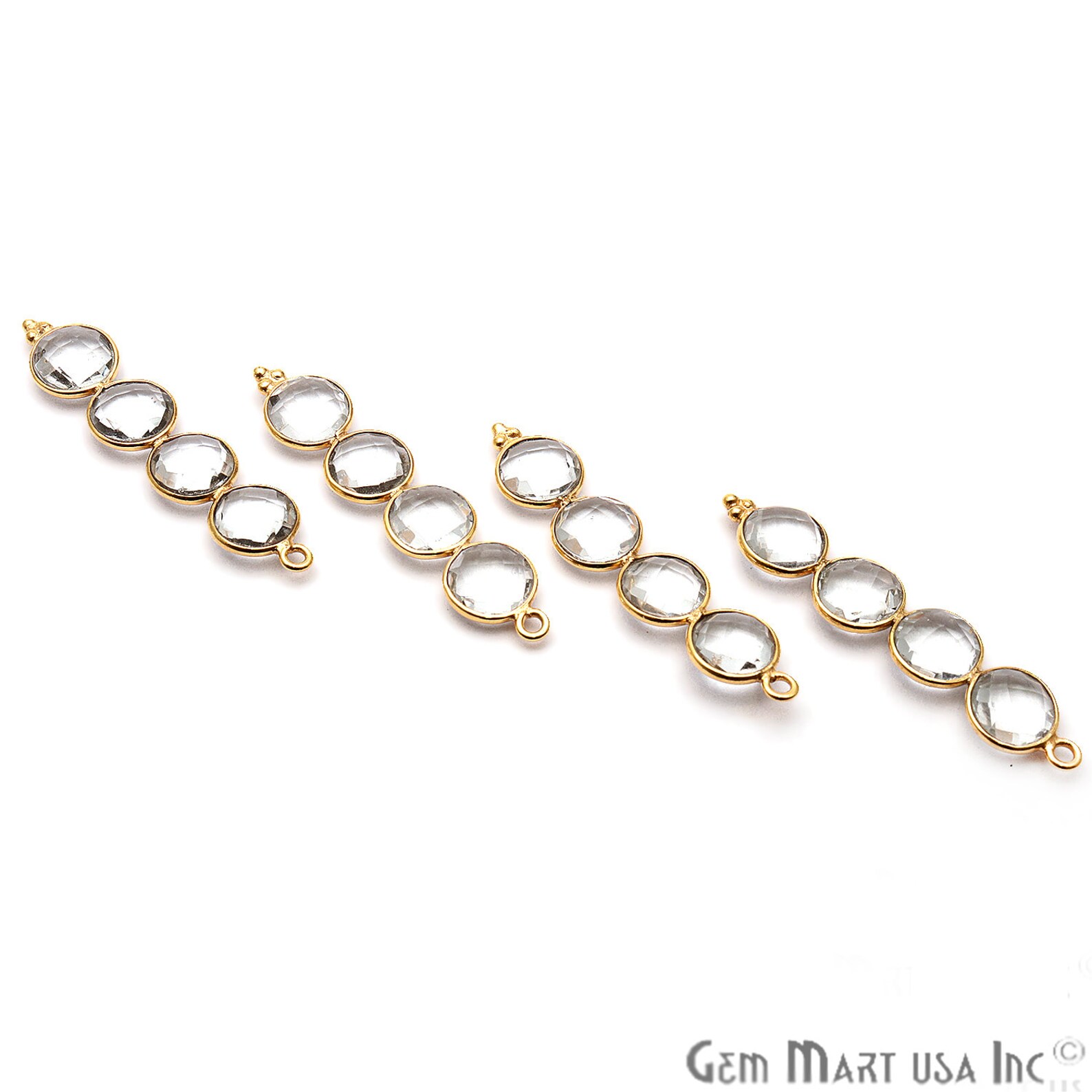 Crystal Gemstone Component Connector Gold Plated Diy | Etsy