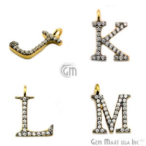 Gold Alphabet Letters Charms, Capital Letter Charms, Initial Alphabet ...