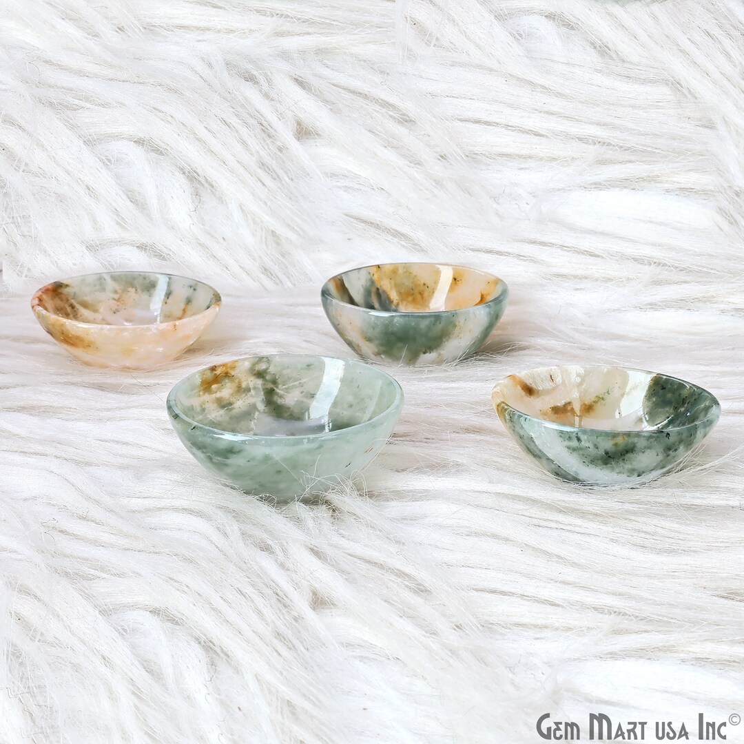Natural Ocean Jasper Bowl Cup, Mini Carved Gemstone Bowl, Decorative ...