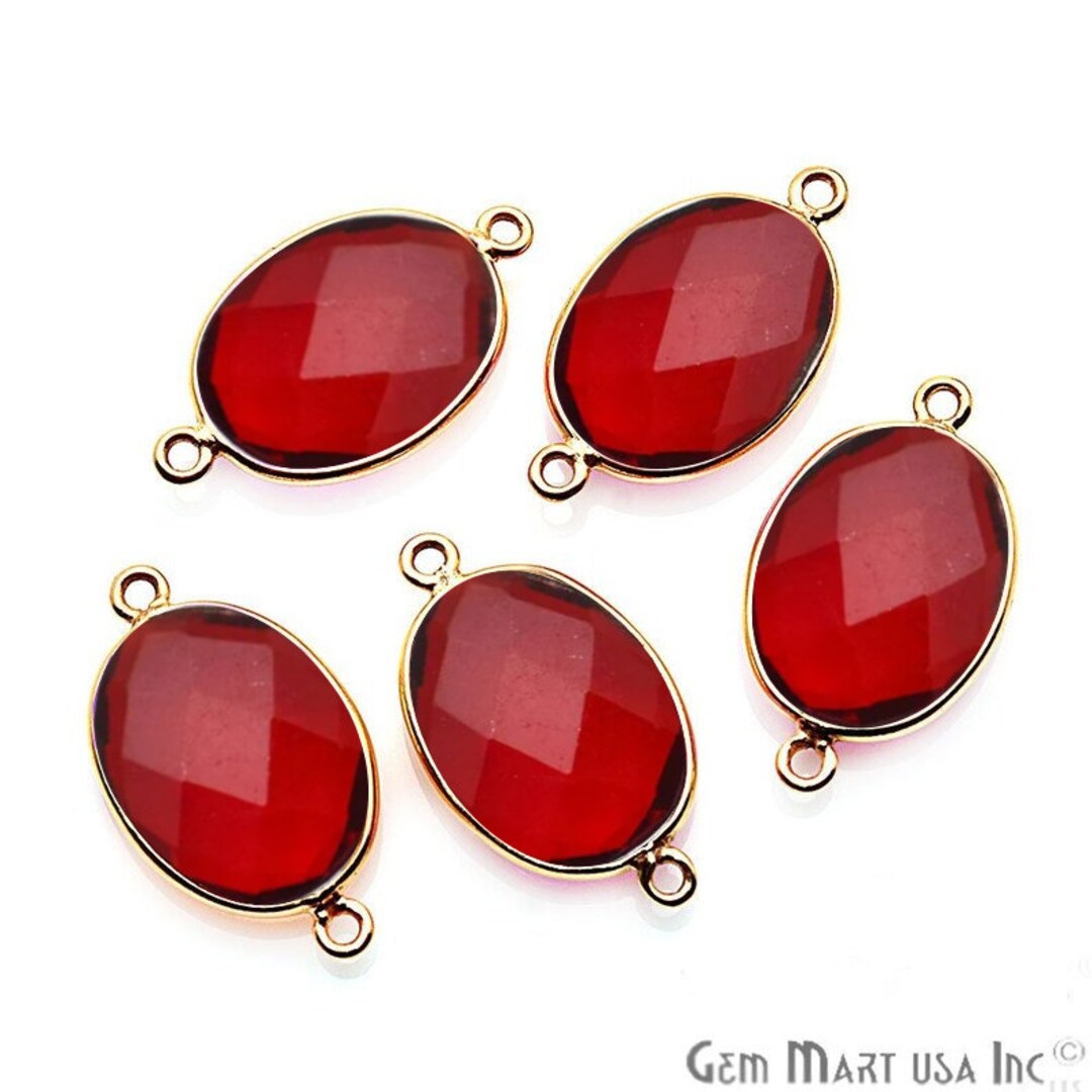 Garnet Quartz, Bezel Oval Shape Connector, 12x16mm Oval Shape Pendant ...