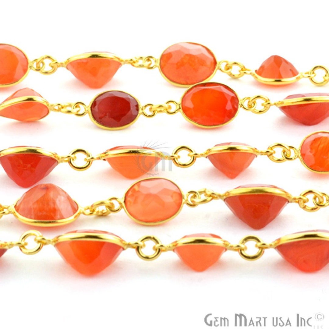 One Foot Carnelian, 10mm (below) 24k Gold Plated Bezel Continuous ...