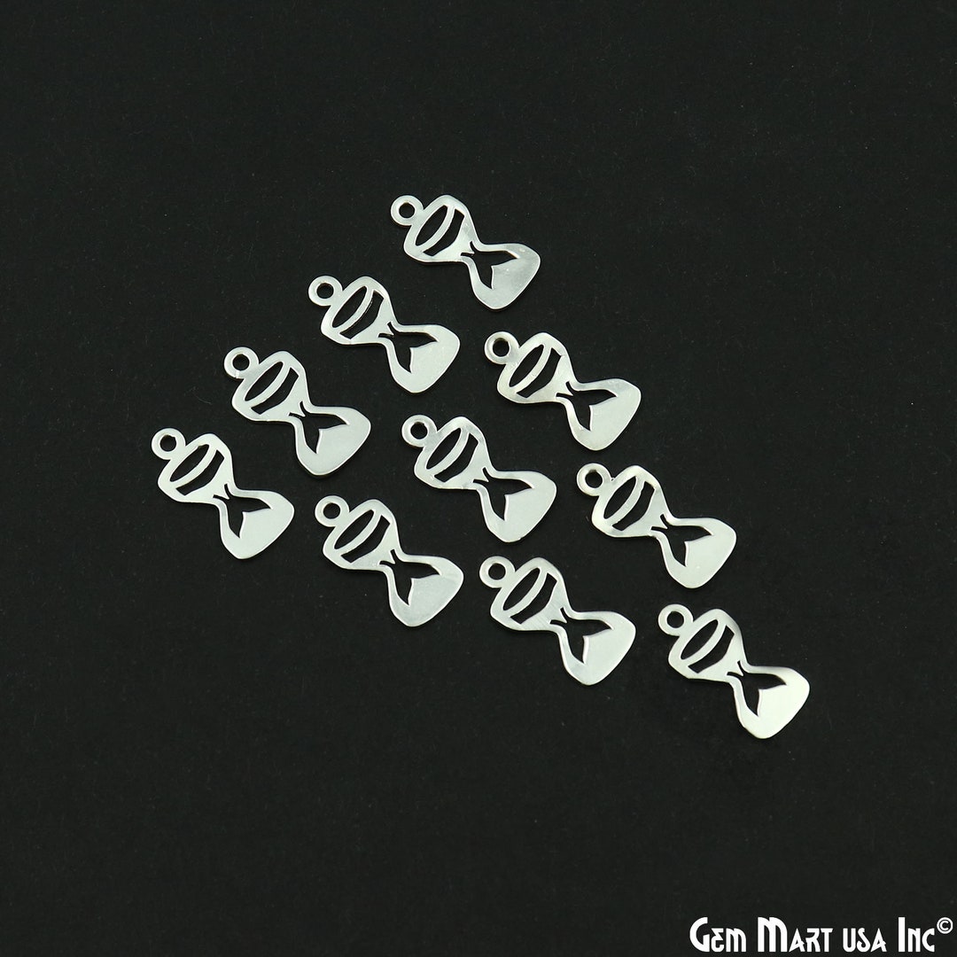 Hourglass Shape Charm 25x21.7mm Dainty Jewelry Charm for Bracelet ...