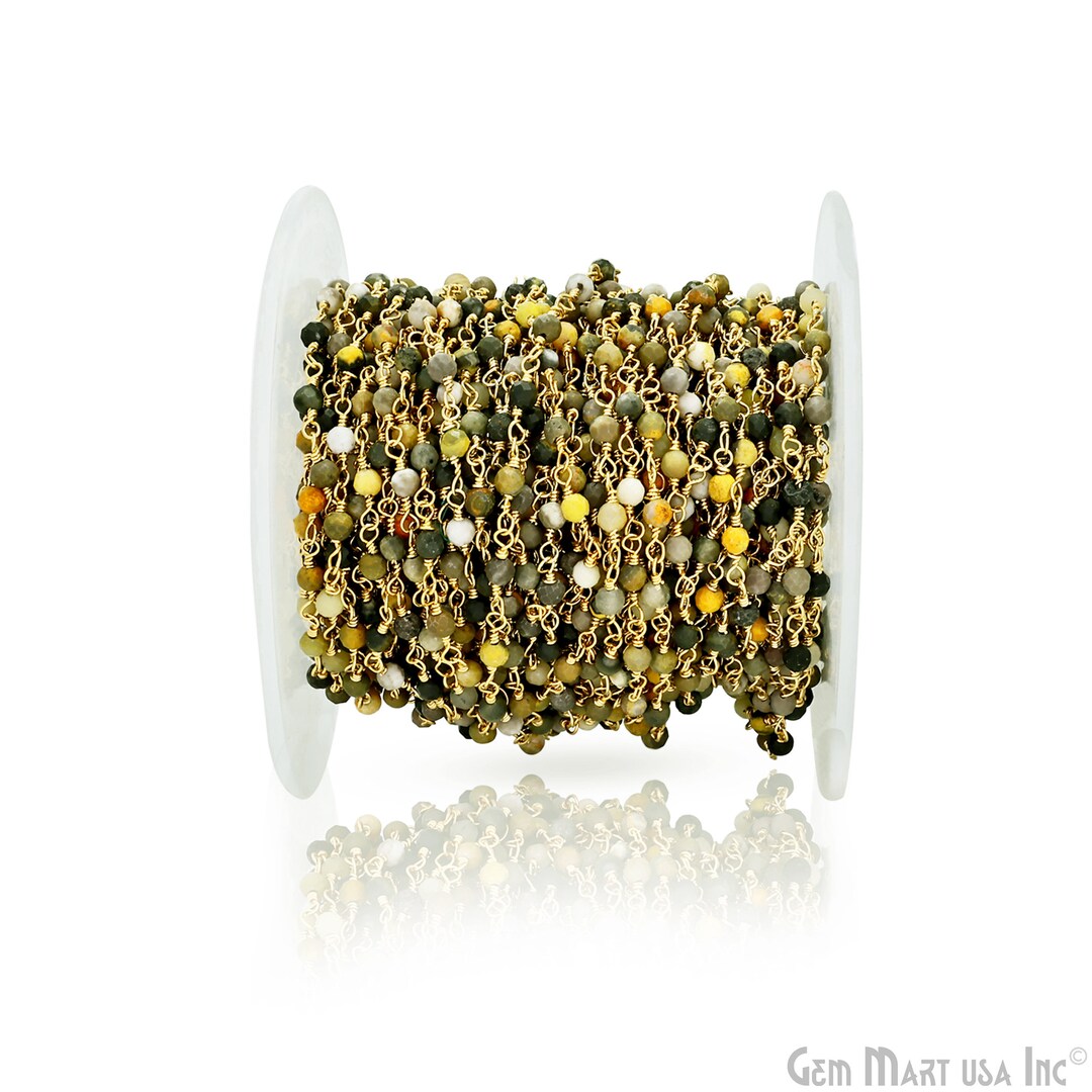 Bumble Bee Beaded Rosary Chain, Round Beads, Gold Plated Rosary Chain ...