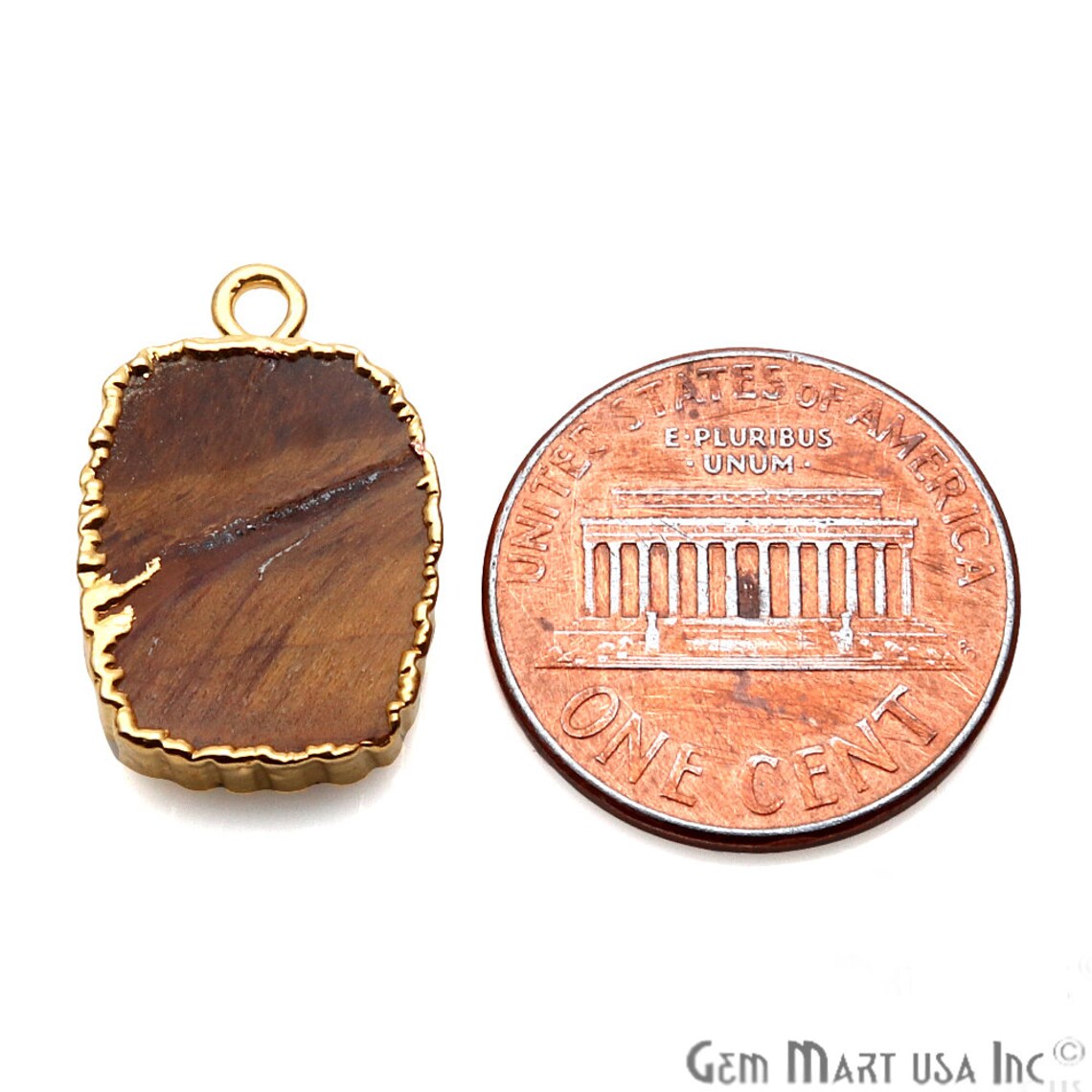 Octagon Connector Tiger Eye 24k Gold Gold Plated Gold - Etsy