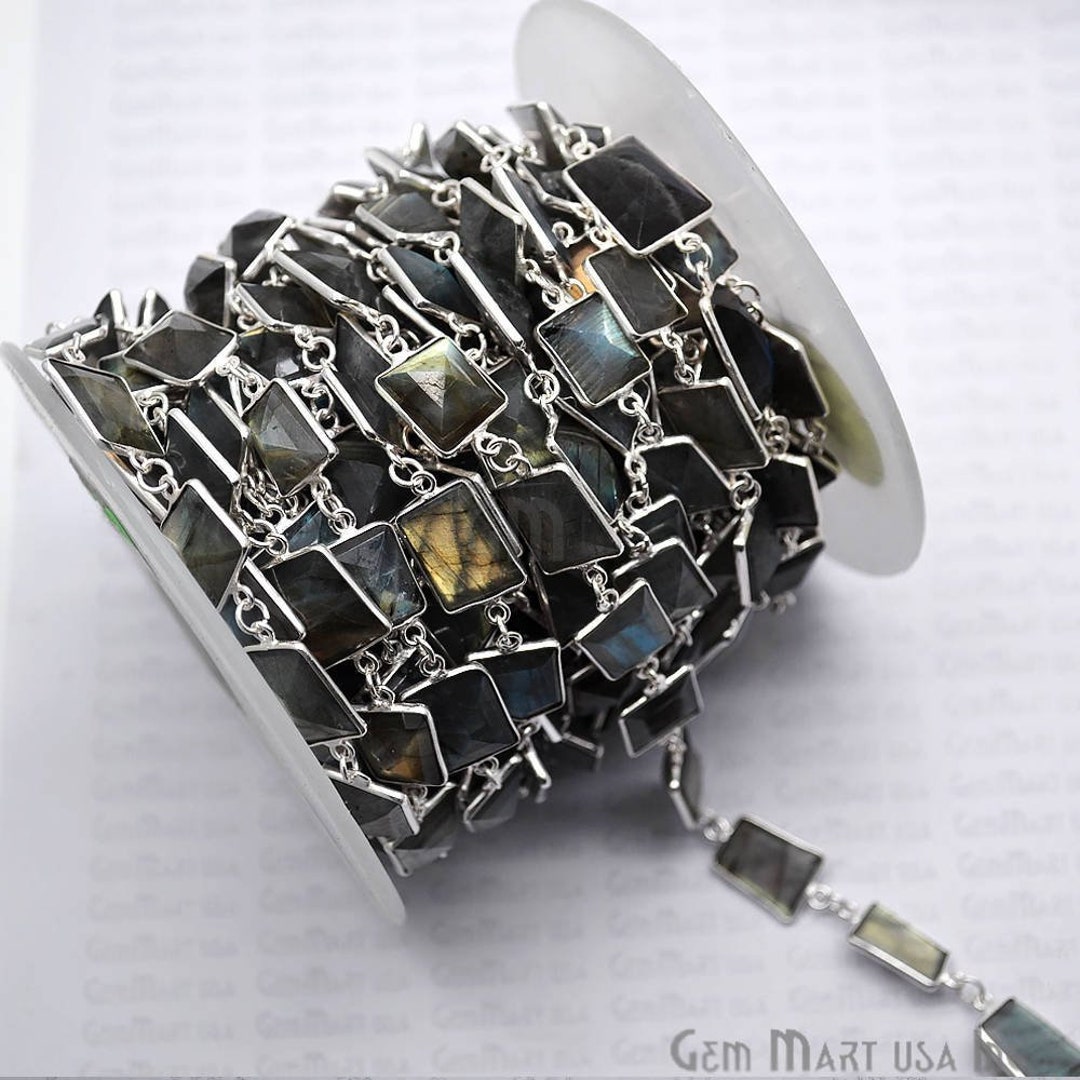Buy Labradorite Connector Chain, Silver Chain, Continuous Chain ...