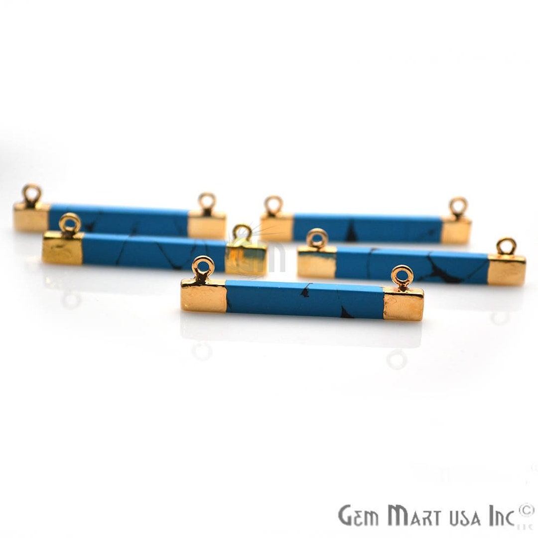 Jasper Connector, Turquoise Jasper, Jasper Stone, Gold Plated Connector ...