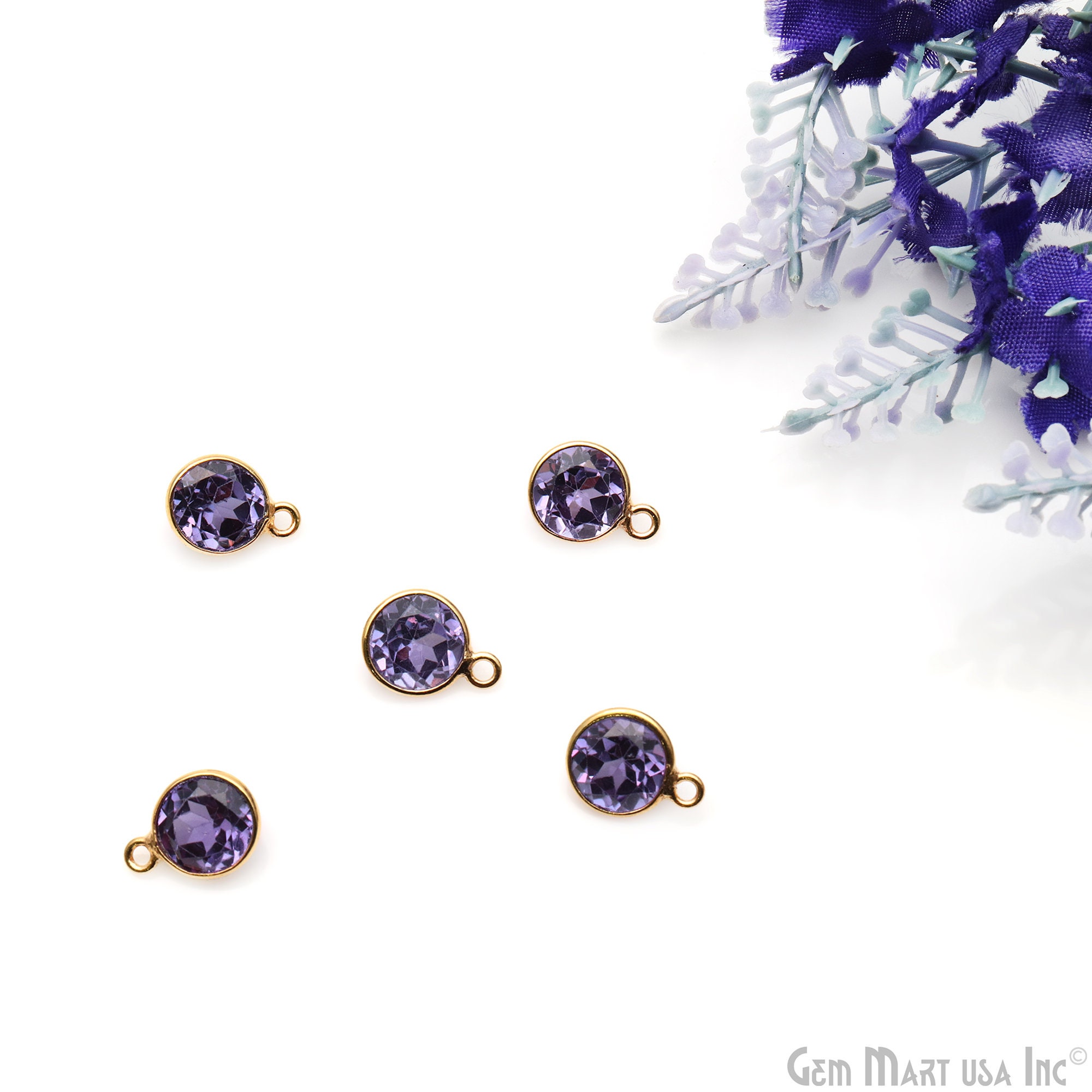 Alexandrite Single Bail Pendant Round Gemstones Faceted | Etsy