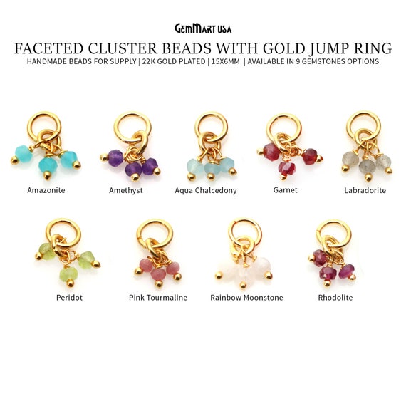 Tiny Gemstone Cluster Beads Necklace Pendant 15x6mm Cluster - Etsy