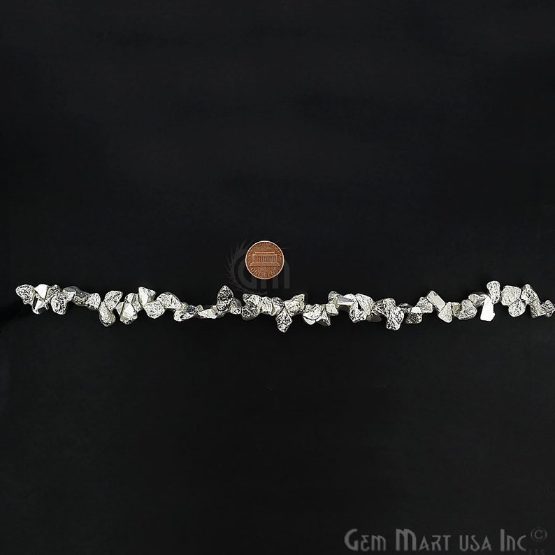 1 Strand Silver Color Pyrite Aaa High Quality Rough Nugget | Etsy