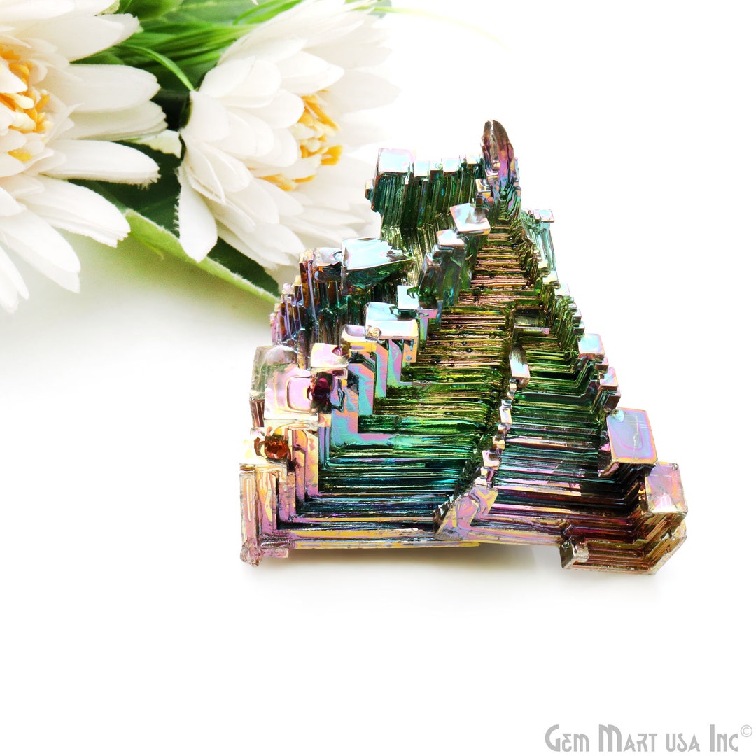 Bismuth Crystal Rainbow Bismuth Crystal Cluster Display Specimen ...