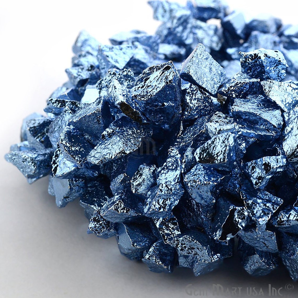 1 Strand Light Blue Pyrite Aaa High Quality Rough Nugget 10