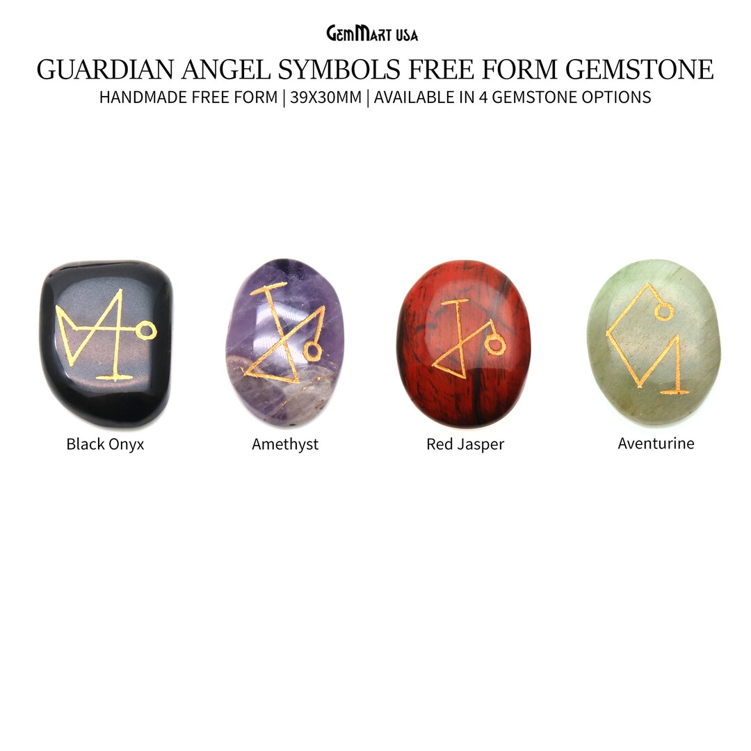 Archangel Sigils on Black Onyx, 39x30mm Free Form Gemstone, Guardian ...