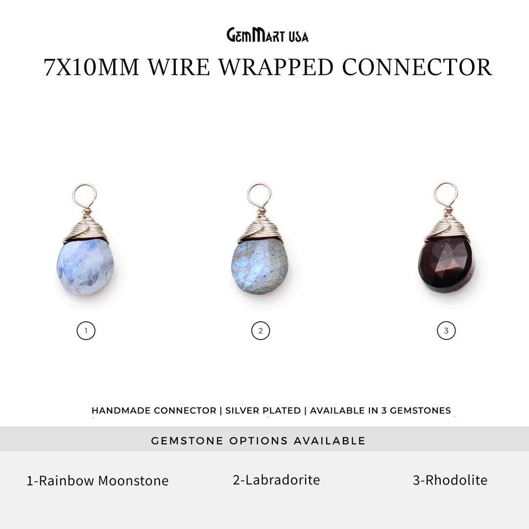 Drop Connector, Silver Plated Wire Wrapped Pendant, Drop Shaped ...