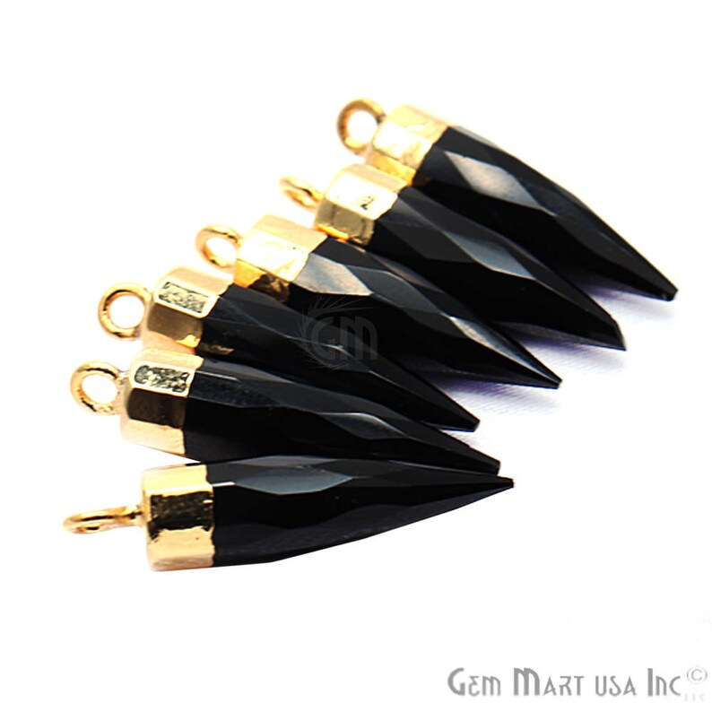Black Onyx Spike Point Connector Onyx Connector Gold Plated - Etsy