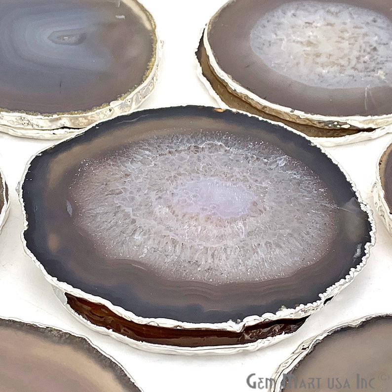 Natural Gemstone Coaster Agate Coaster Set Drinkware Rock | Etsy