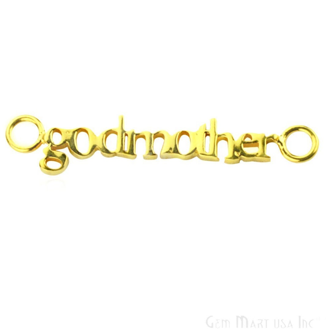 Godmother' Charm in 22k Gold Vermeil 925sterling Silver 39x5mm Size ...