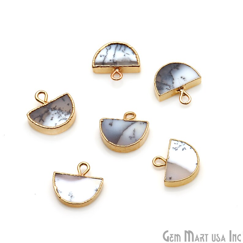 Half Moon Shape Gold Electroplated Connector, DIY Jewelry, Gemstone ...