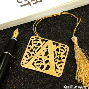 A Alphabet Bookmark With Tassel. Gold Plated Bookmark, Reader Gift ...