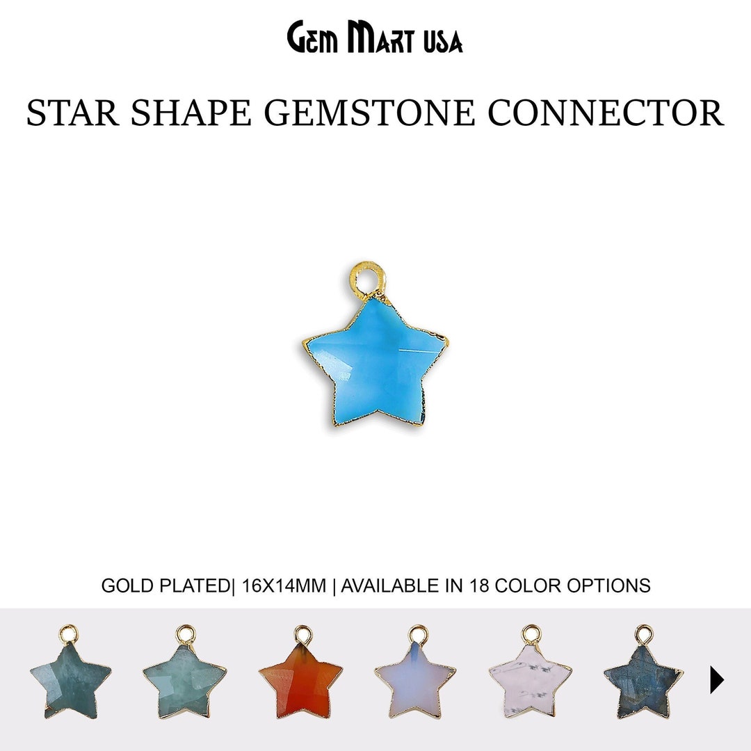Star Connector, Gemstone Star Connector, Gold Electroplated Connector ...