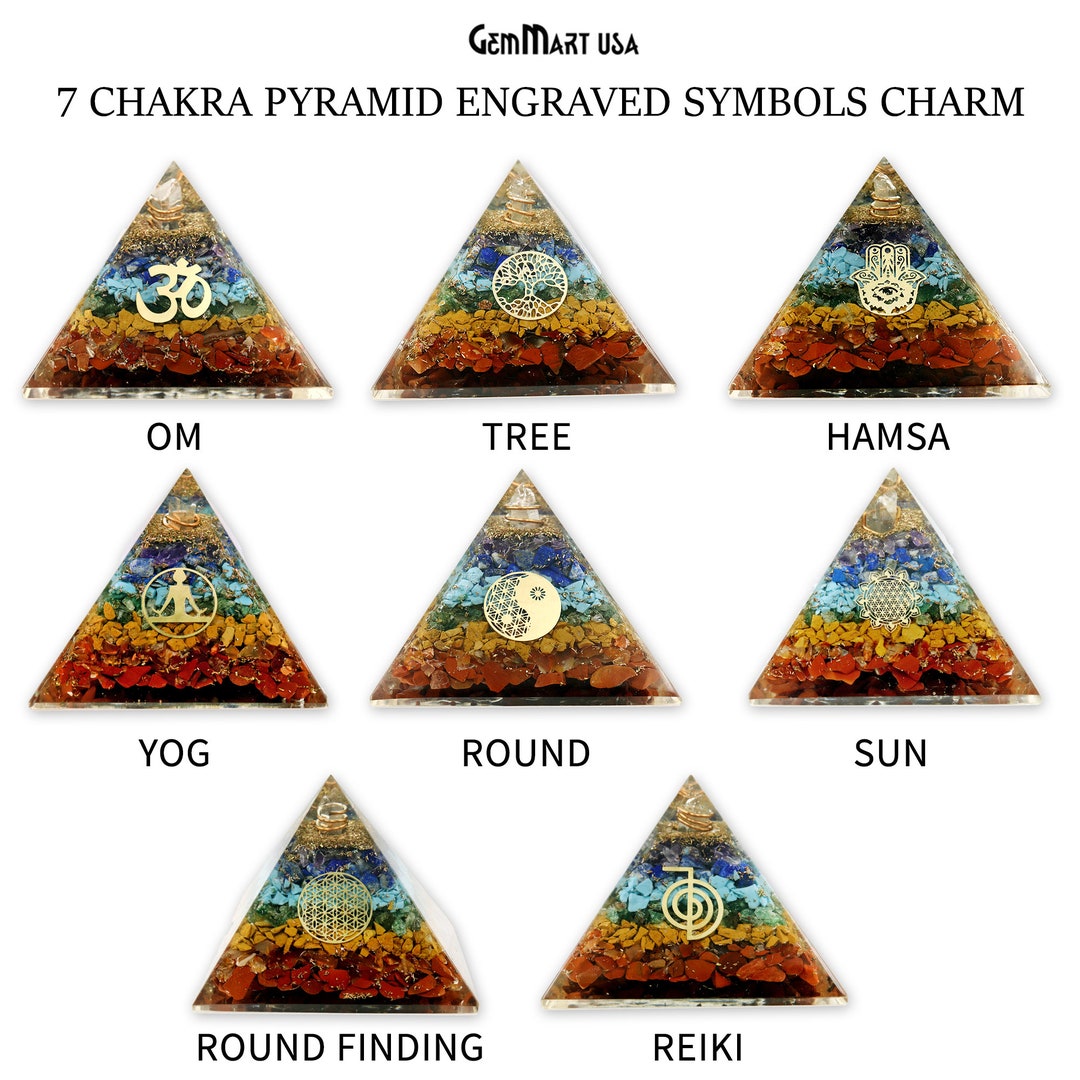7chakra Pyramid Shaped Stone, Ornamental Home Decor, Precious Healing ...