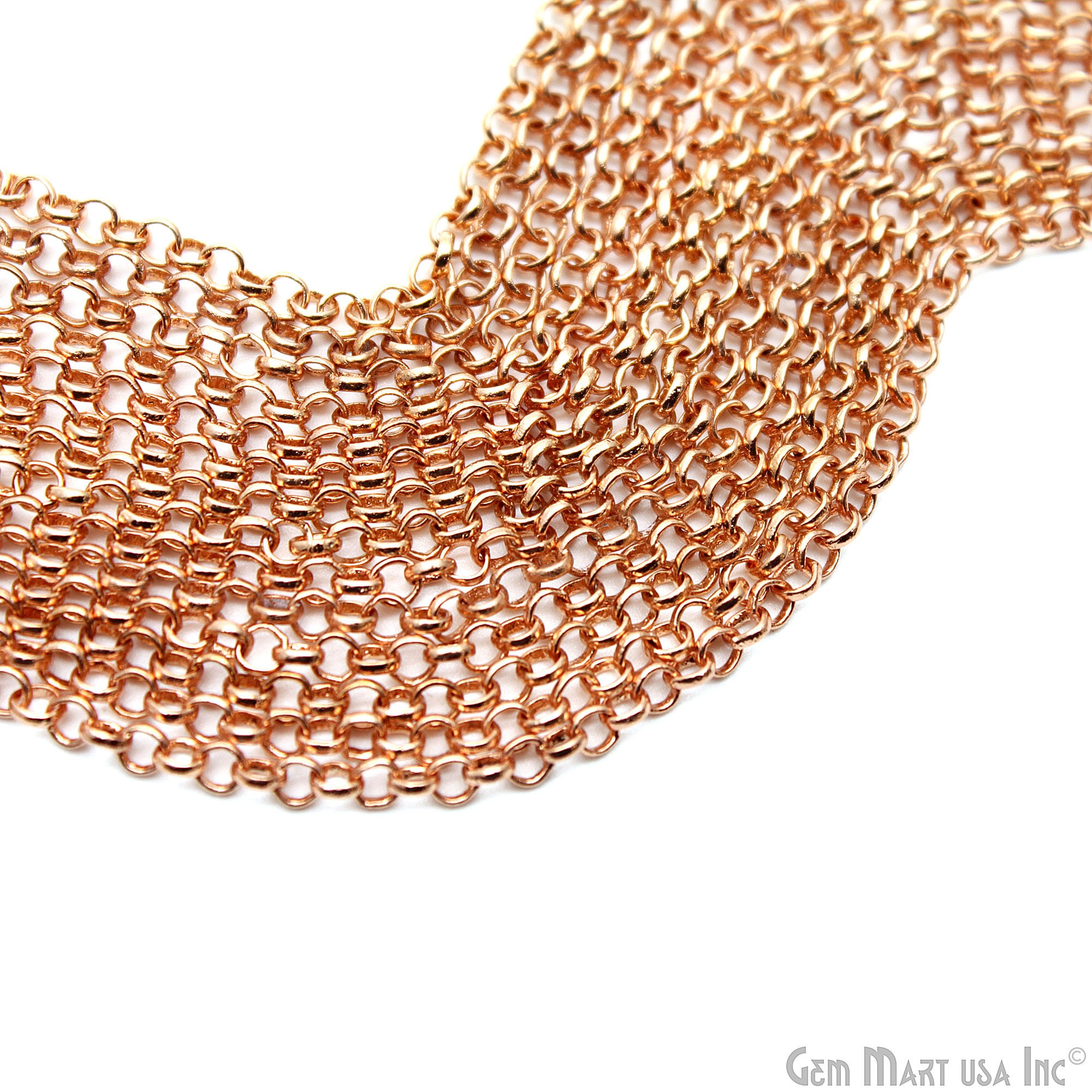 Rose Gold Bubble Link Chain 4mm Round Rose Gold Findings - Etsy
