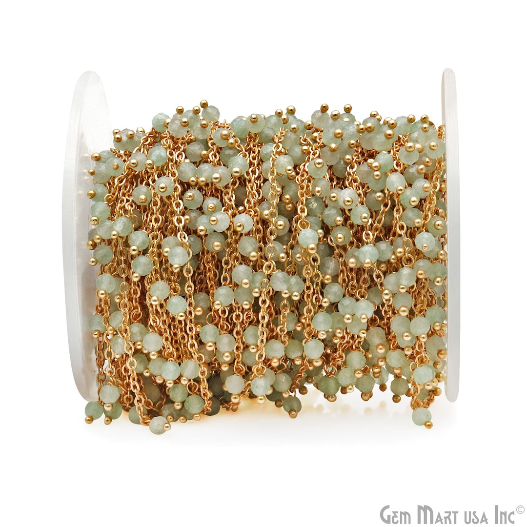 Prehnite Rosary Chain, Cluster Chain, Grape Chain, Gold Handmade ...