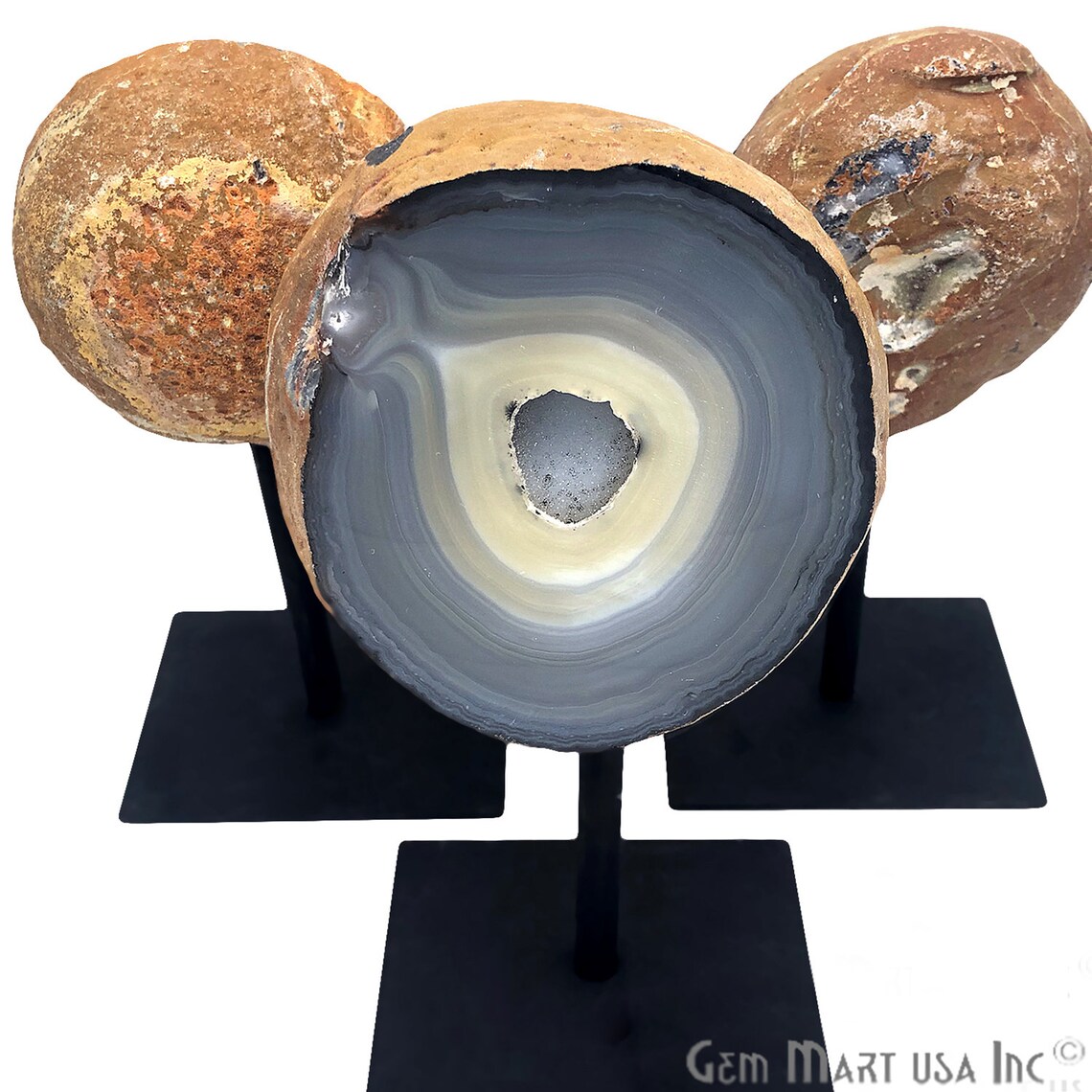 Geode Metal Holder Gemstone Home Decor Rocks and Minerals - Etsy