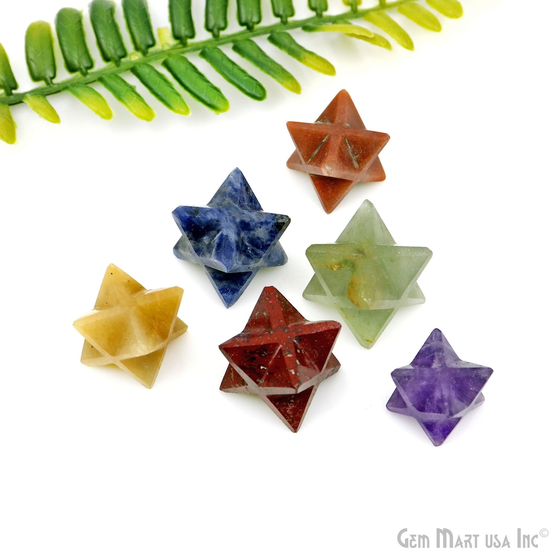 7pc Lot Merkaba Star 18mm, Healing Star Gemstone, Metaphysical Crystal ...