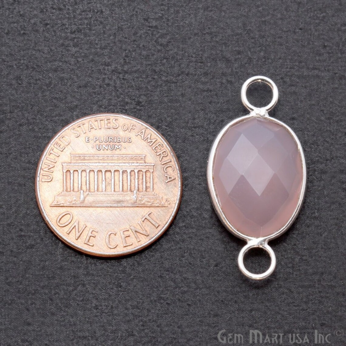 Rose Chalcedony Connector 12x16mm Oval Connector Big Bail | Etsy