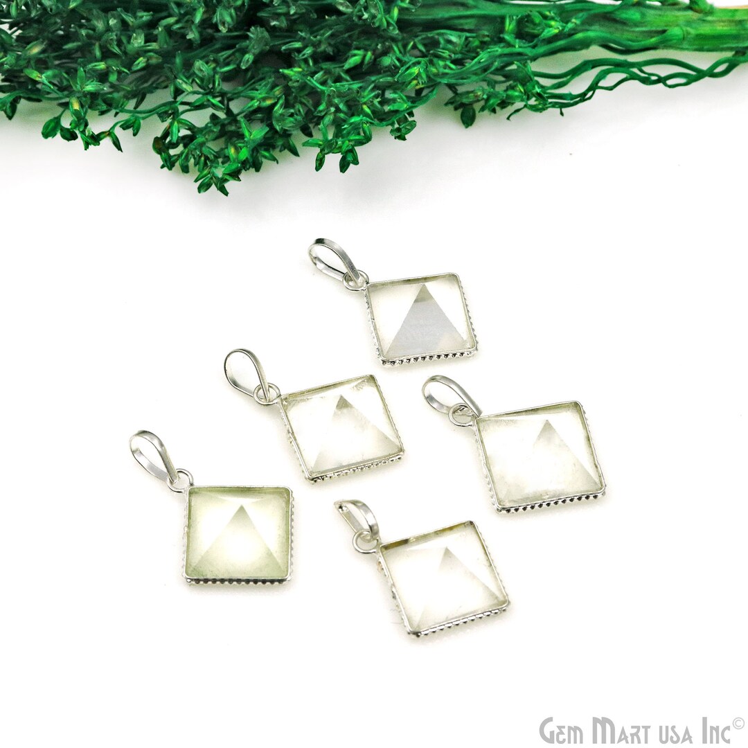 DIY Crystal Pendant, Pyramid Shape Necklace, Gemstone Silver Pendant ...