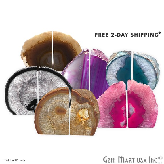 Geode Bookend. Natural Agate Bookend Pair. 2-4lbs 4-6inch. - Etsy