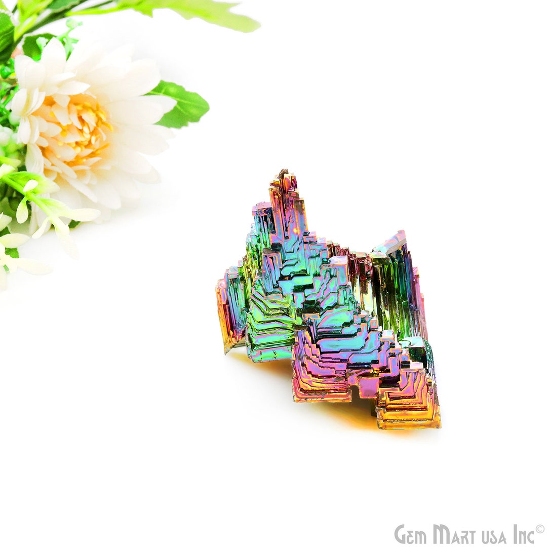 Bismuth Crystal Rainbow Bismuth Crystal Cluster Display Specimen ...