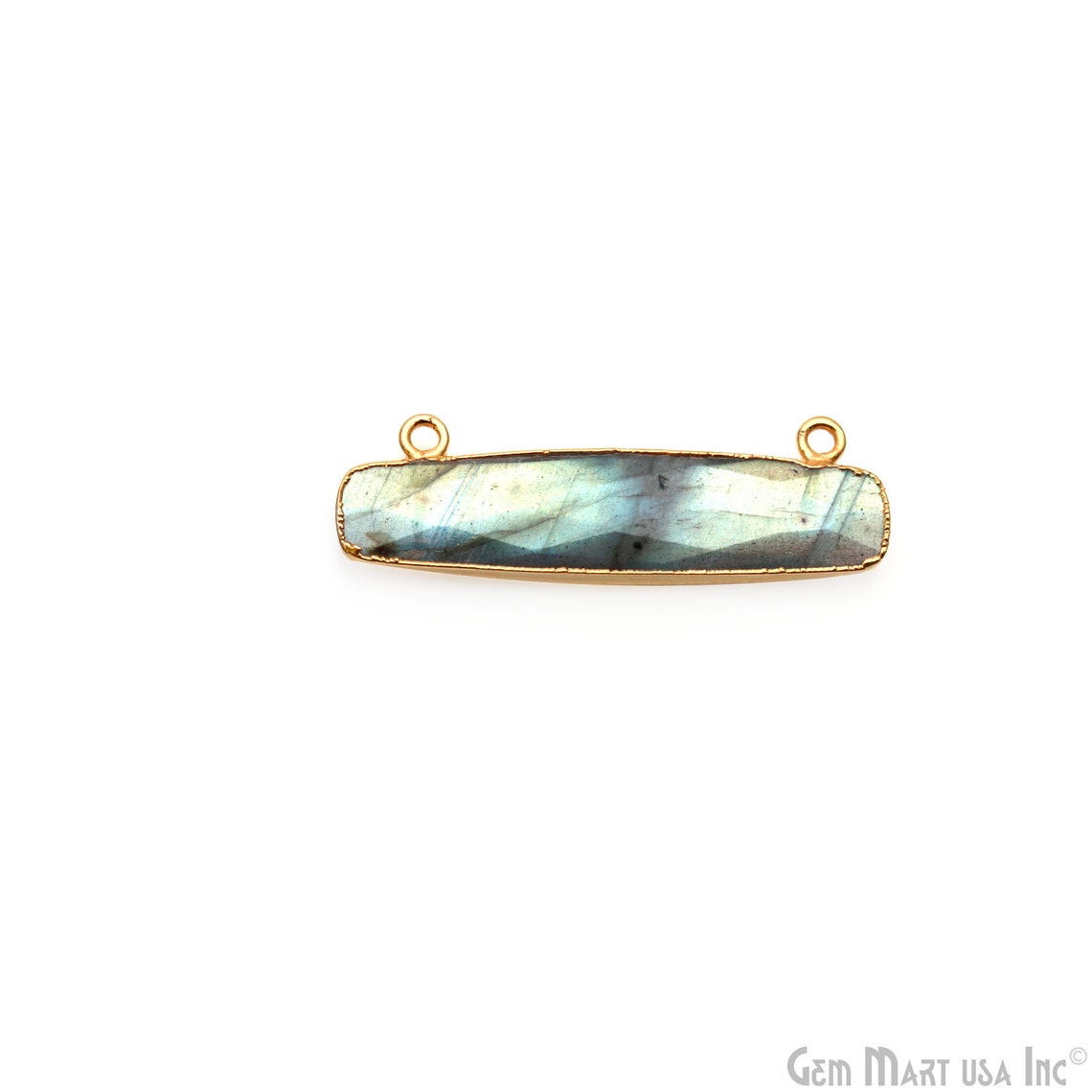 Labradorite Rectangle Pendant Gold Bail Pendant Double Bail - Etsy