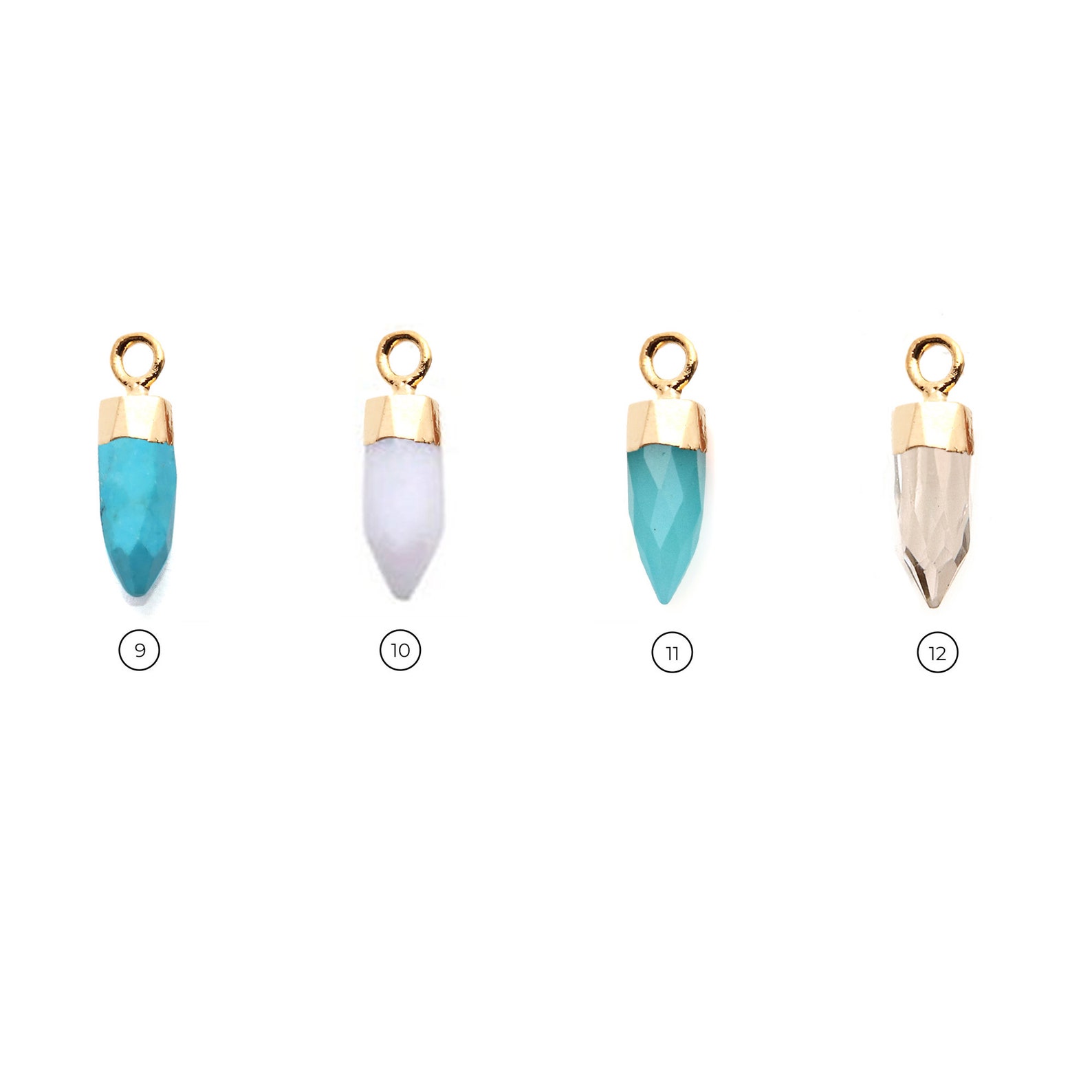 Bullet Shape Gemstone Connector, 17x5mm Bullet Spike Point Faceted ...