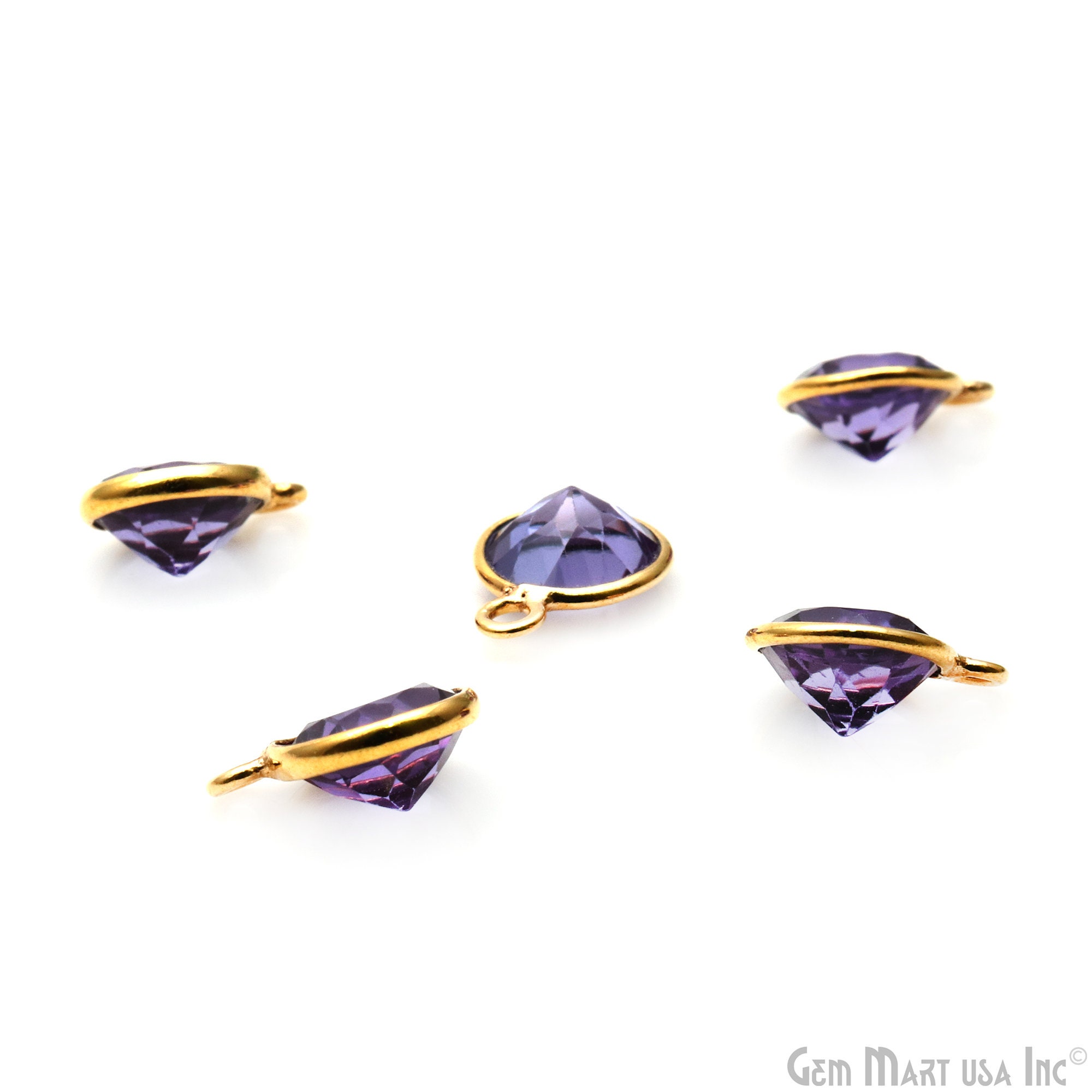 Alexandrite Single Bail Pendant Round Gemstones Faceted | Etsy