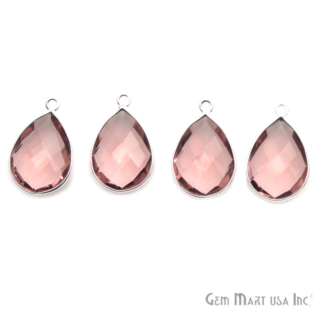Morganite Quartz Connector, Gemstone Connector, Connector Charm ...