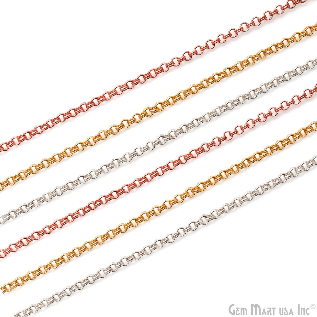 Double Cable Chain, 2mm Link Chain Necklace, Finding Chain, Gold ...