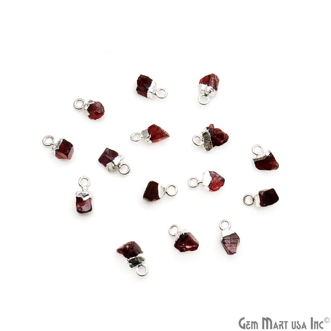 Garnet Raw Nugget Crystal Gemstone Silver Electroplated, Jewelry ...