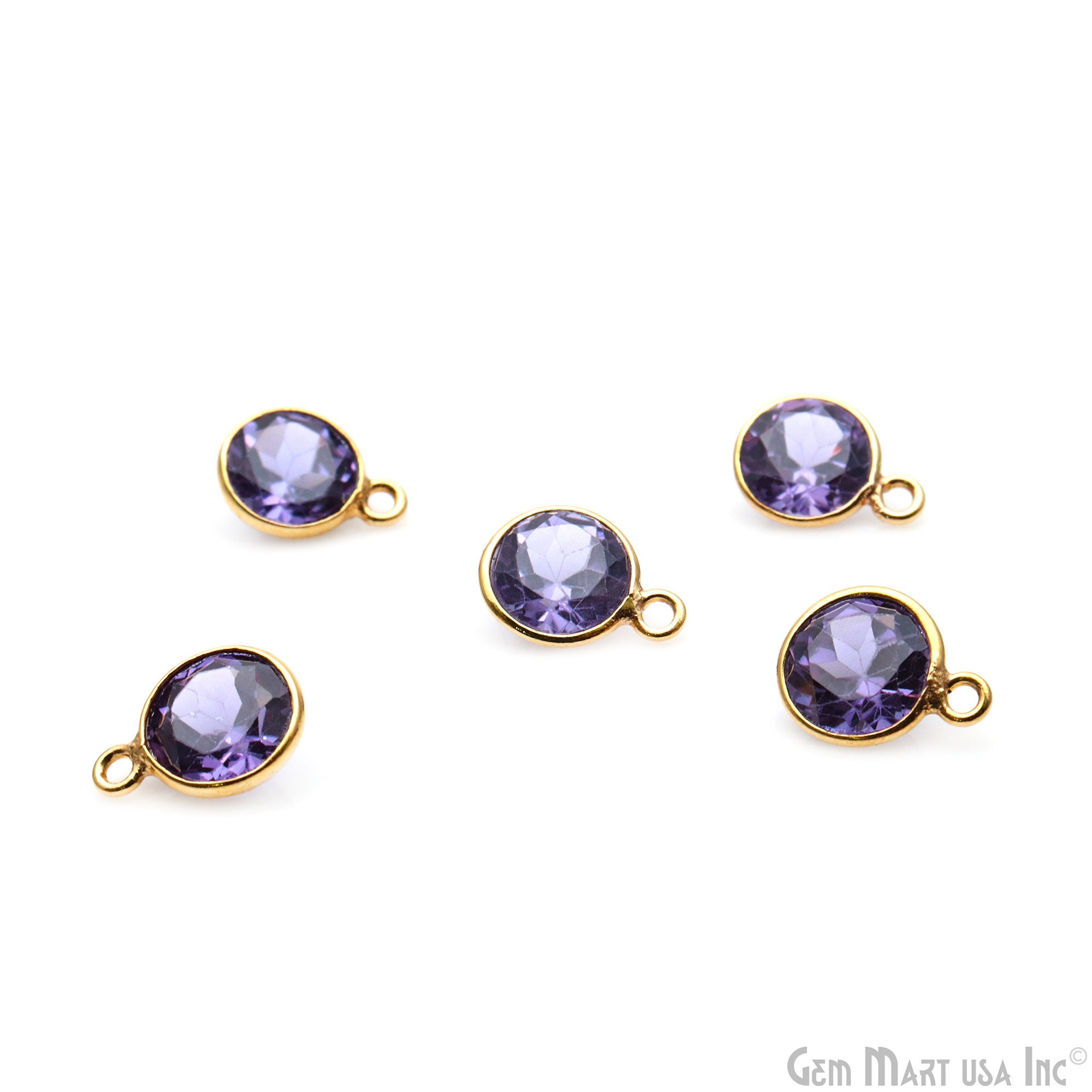 Alexandrite Single Bail Pendant Round Gemstones Faceted | Etsy