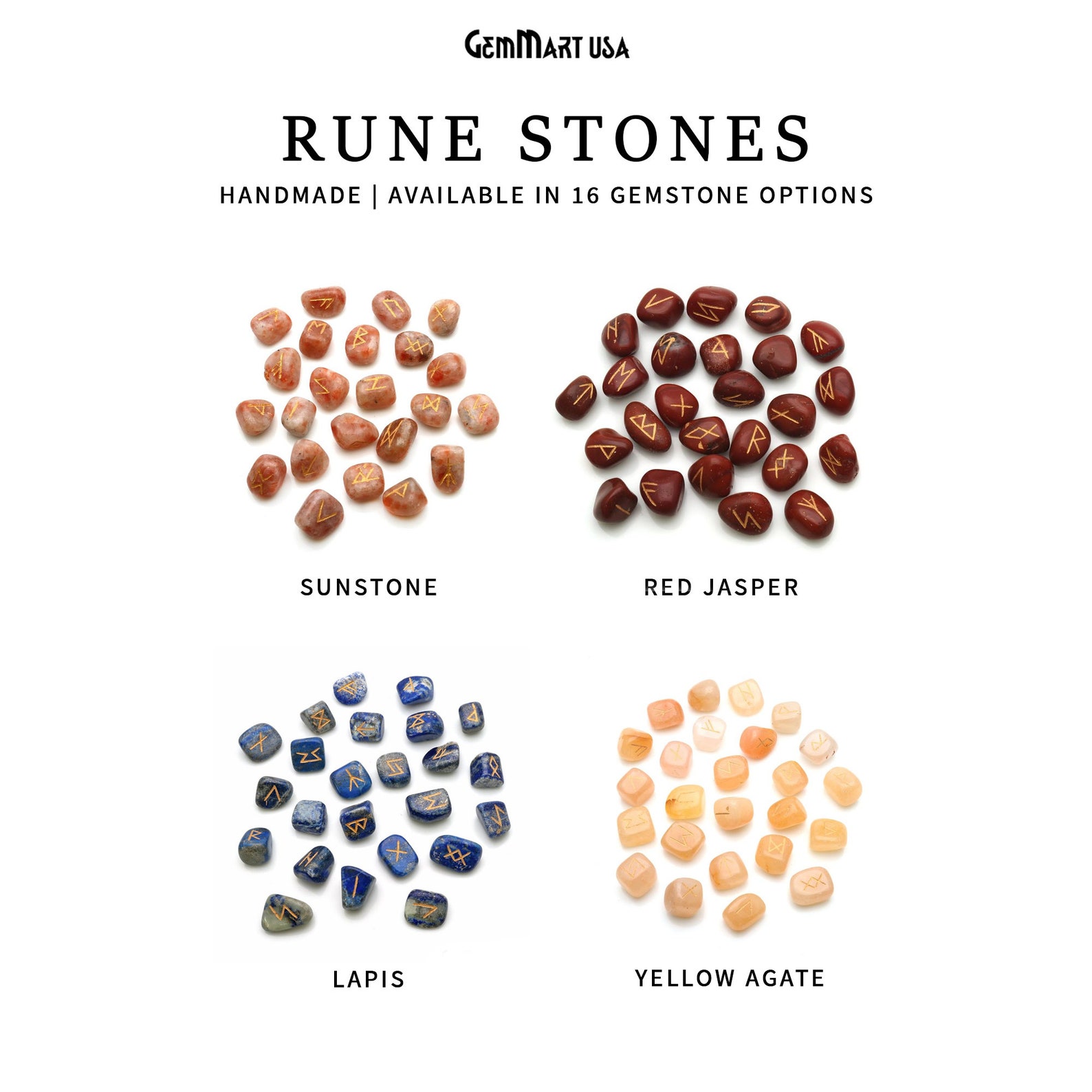 Elder Futhark Rune Stones, Tumble Gemstone Rune Stones, Runic Alphabets ...