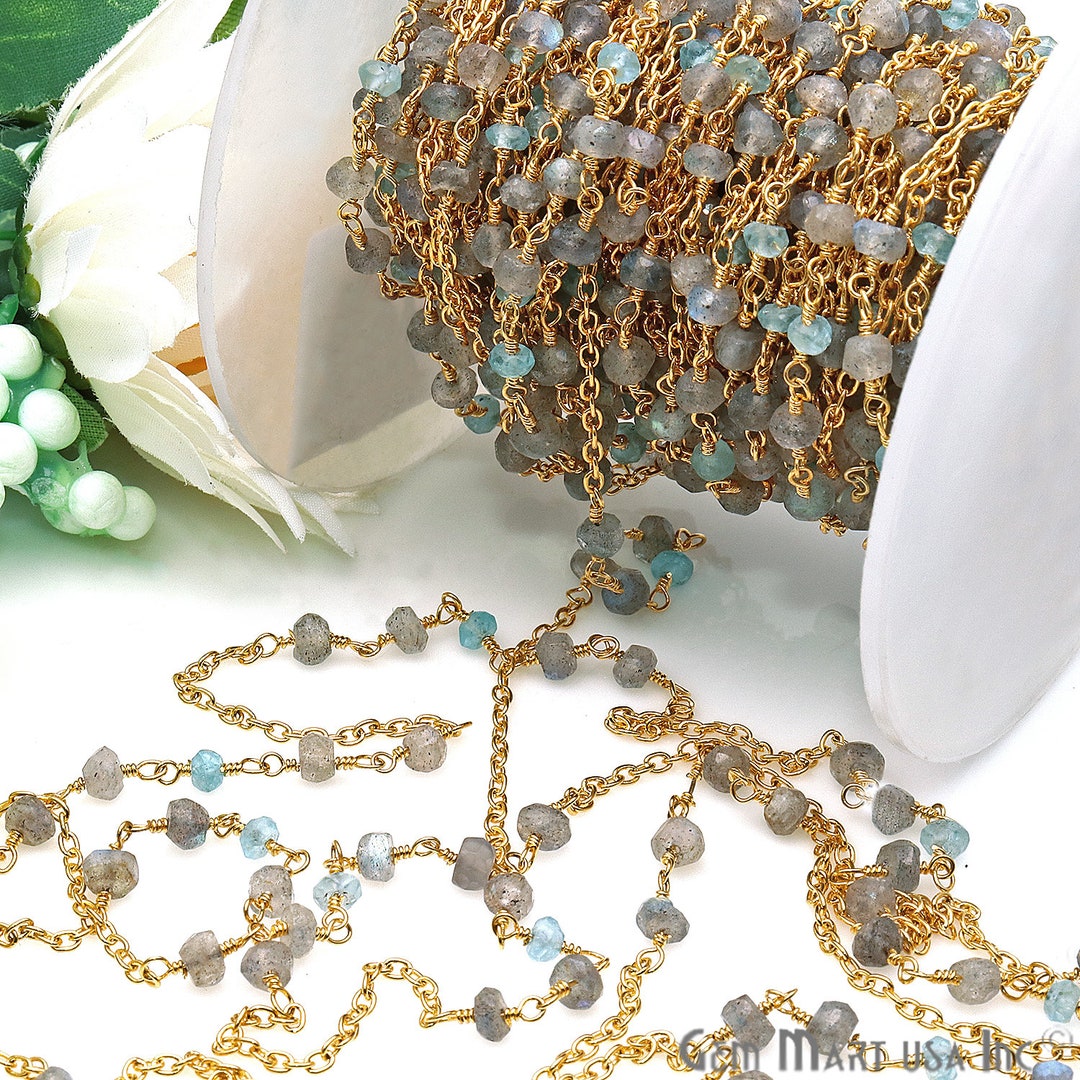 Rosary Chain, Apatite Rosary, Labradorite Rosary Chain, Beaded Chain ...
