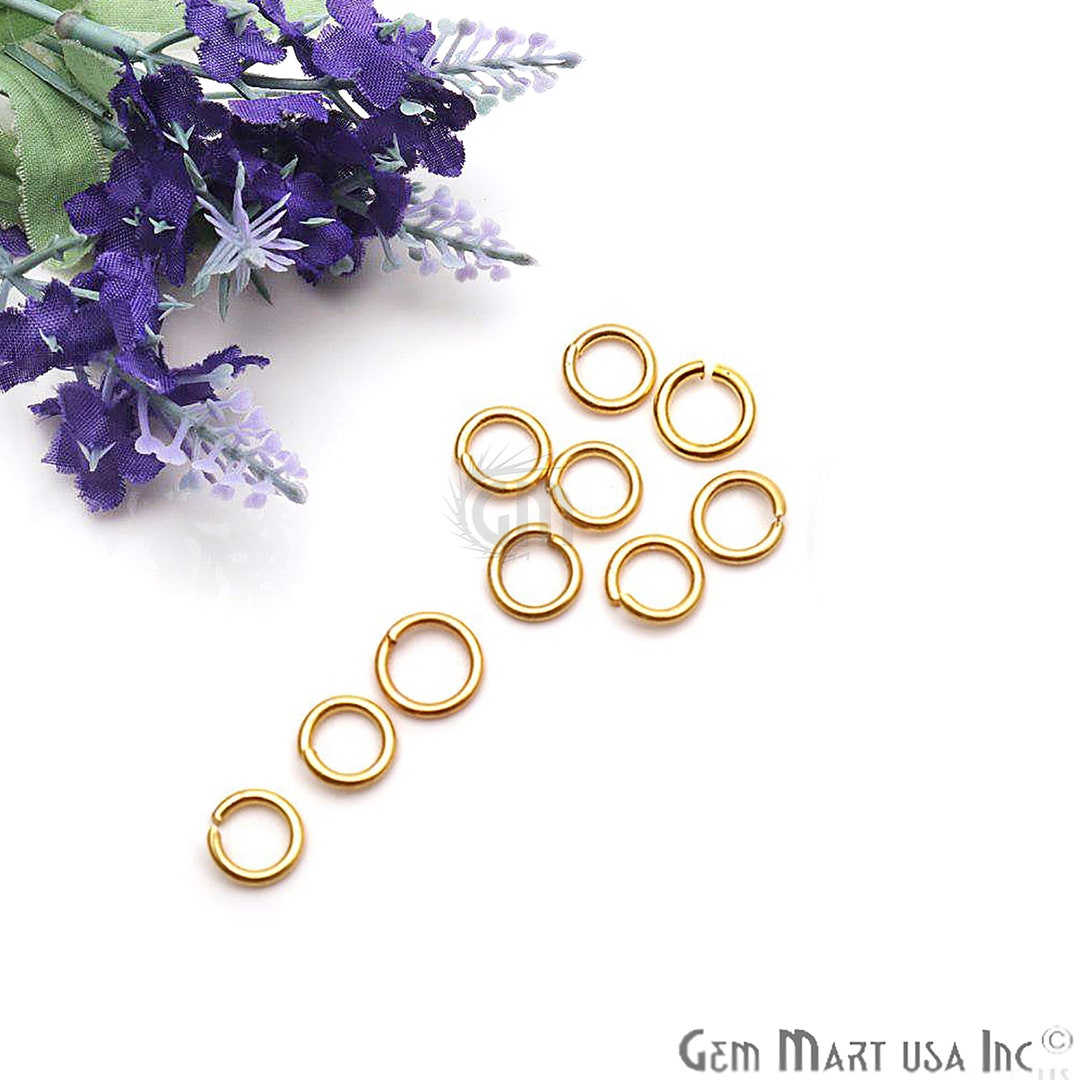 10 Pc Gold Plated Open Jump Rings, Snap Close Rings for Jewelry Making ...