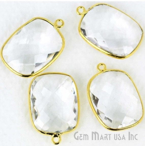 Crystal Octagon Shape Bezel Connector Gold Plated Connector | Etsy