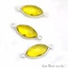 Lemon Topaz Bezel Connector, 8x16mm Marquise Shape Silver Plated Double ...
